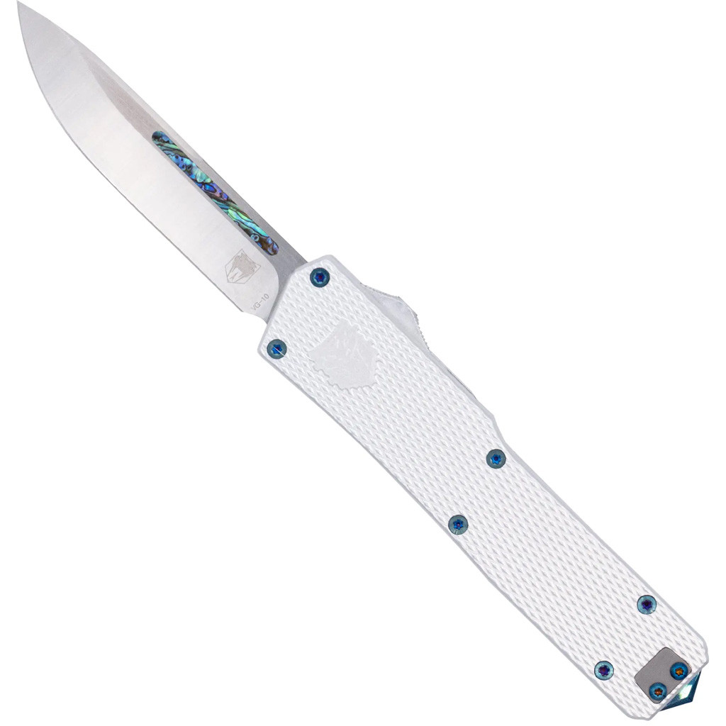 Cobtratec Abalone Edge OTF Knife, White/Abalone | Tombstone Tactical