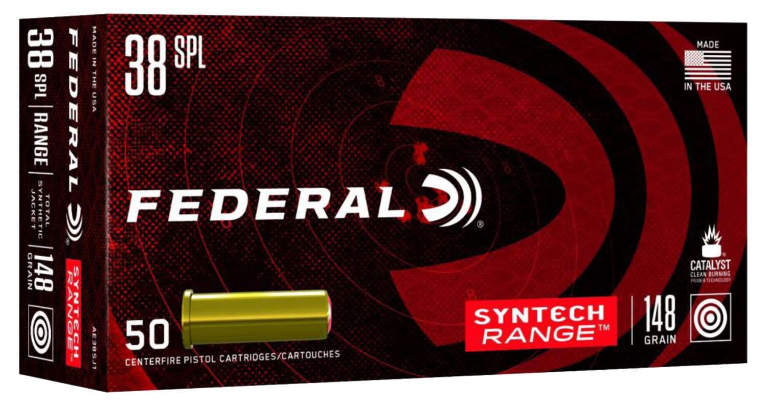 Federal AE38SJ1 38 Special 148 gr Synthetic Jacket Wadcutter 50 Bx/ 10 ...