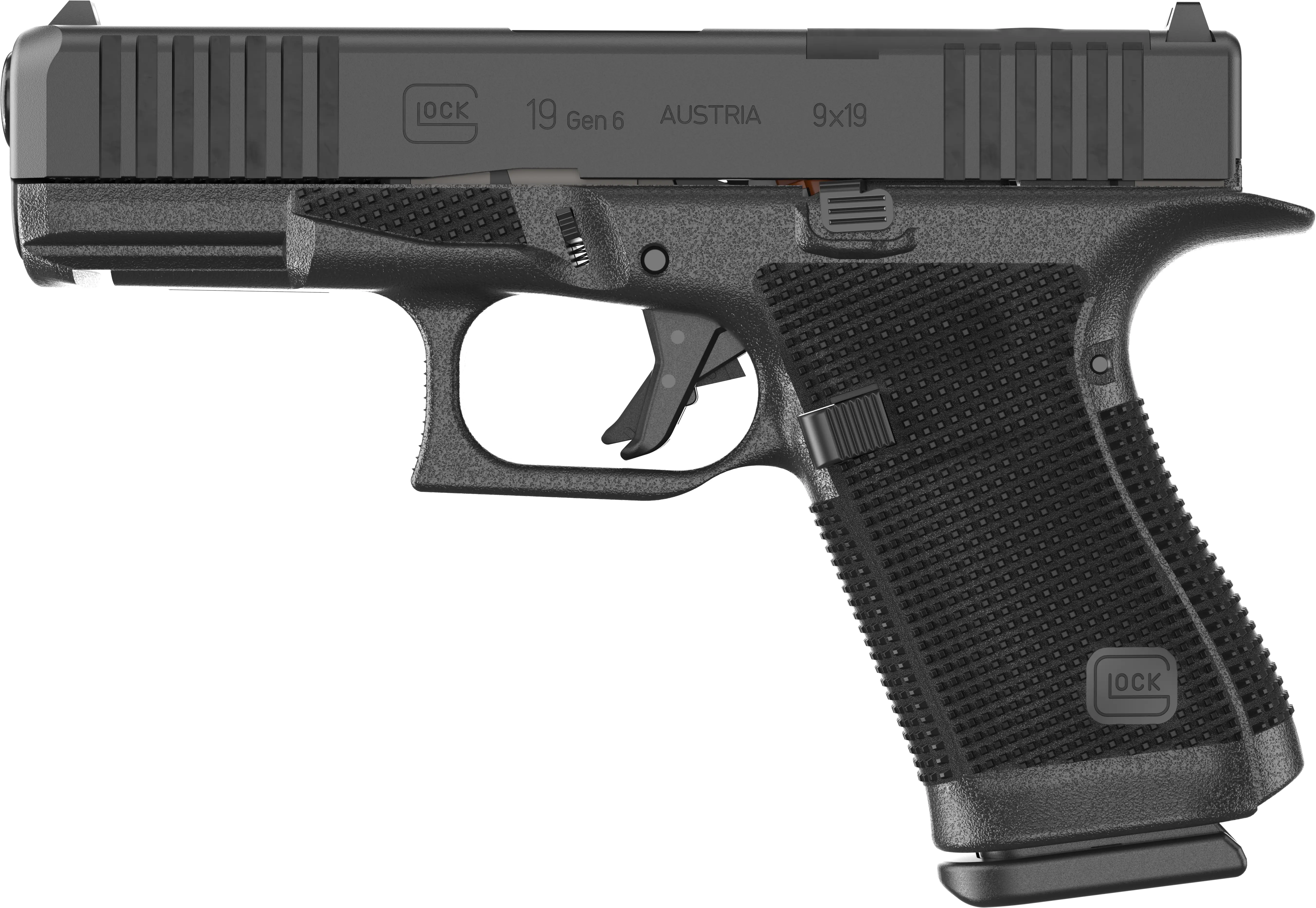 Glock P61950201 G19 Gen 6 9mm Luger 10+1 4.02" Black Steel Barrel ...
