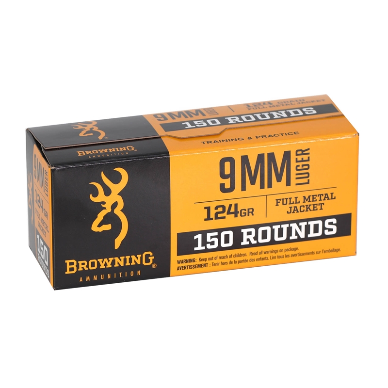 Browning 9mm Ammo, 124 Grain FMJ, 150 Rounds | Tombstone Tactical